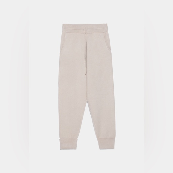 Zara | Pants & Jumpsuits | Zara Sand Knit Jogging Pants M | Poshmark